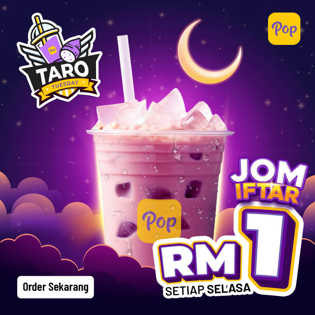Taro Tuesday | Iced Taro RM1 ONLY every Tuesday at Pop Meals